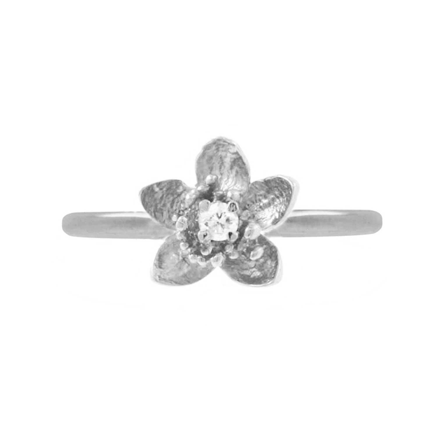 Diamond Cherry Blossom Ring - Silver/gold/rose Gold - Diamond Flower ...