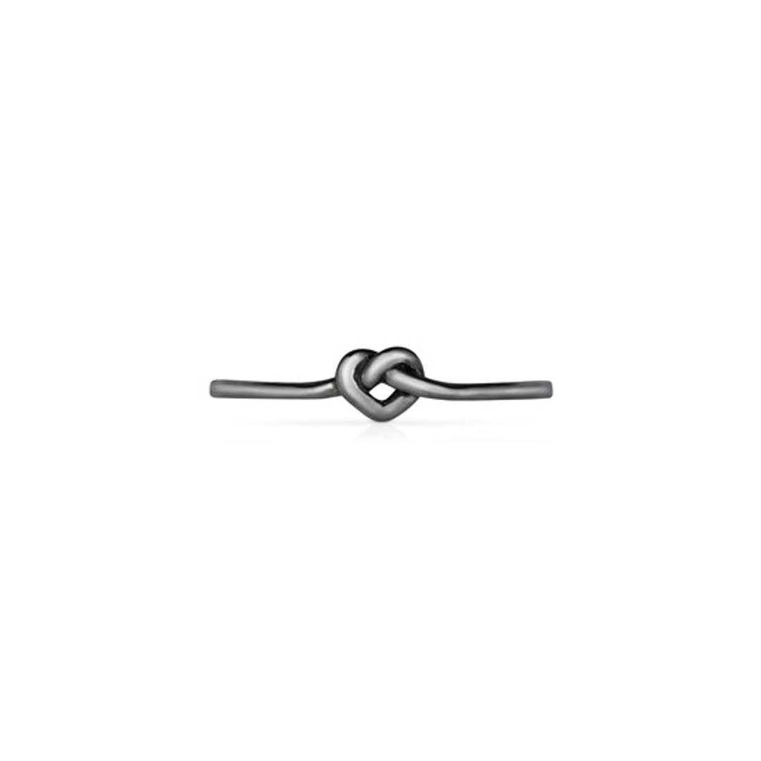 Love Knot Heart Ring - Black Rhodium - Etsy