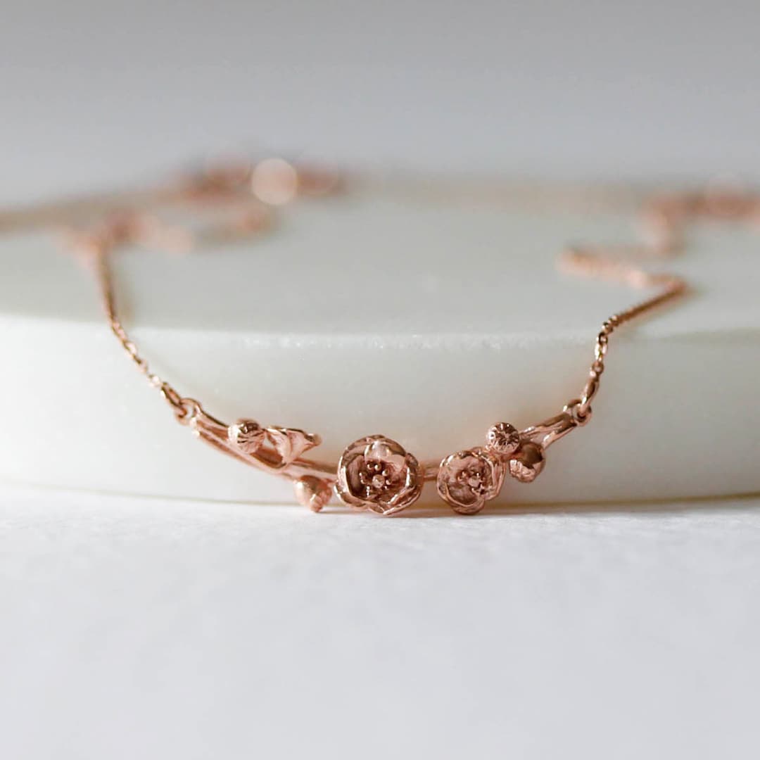 Poppy & Poppy Seedpod Necklace - Silver/gold/rose Gold - Poppy Necklace ...