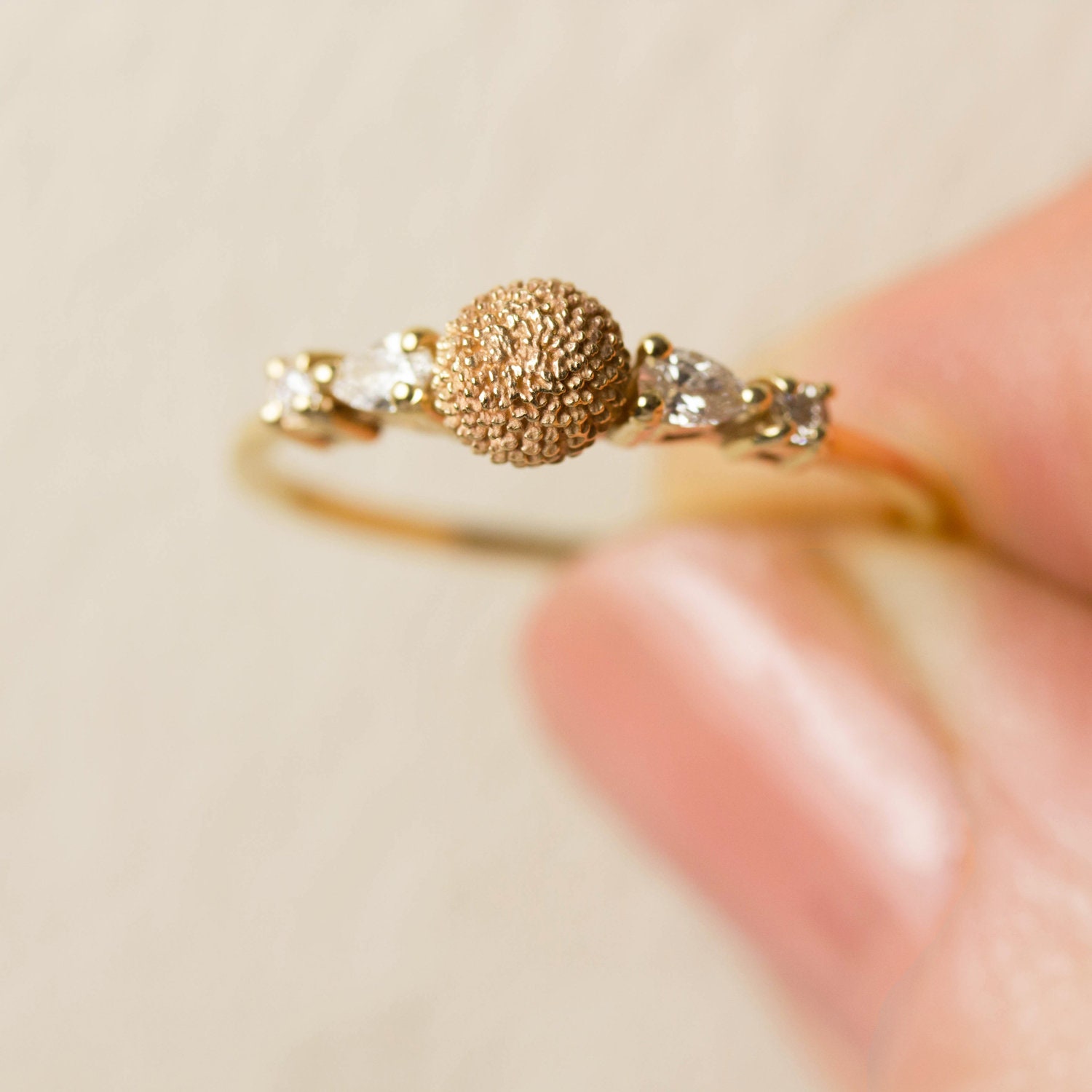 Dahlia Ring, Diamond Engagement Ring, Flower Ring, Diamond Ring ...