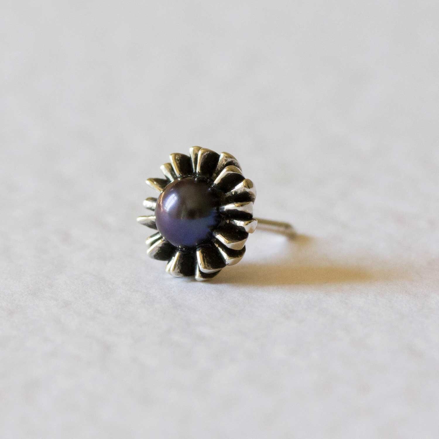 Dahlia Bud Peacock Pearl Tie Pin/lapel Pin - Pearl Tie Pin, Black Pearl ...