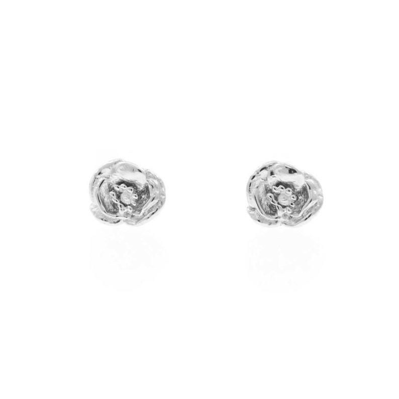 Poppy Earrings - Silver/gold/rose Gold -flower Earrings, Flower Studs ...