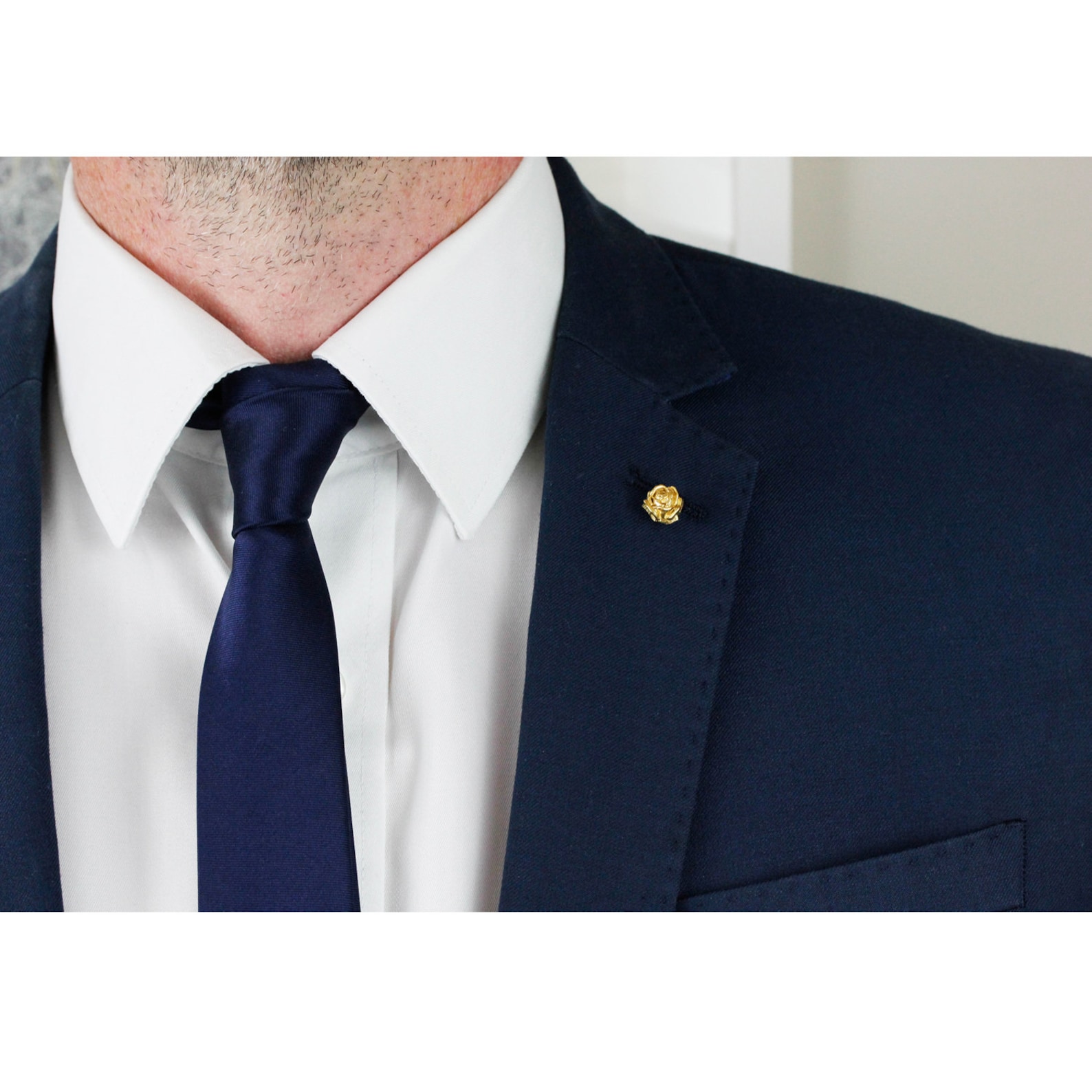 Rose Lapel Pin Gold/silver/rose Gold Rose Tie Pin Flower | Etsy