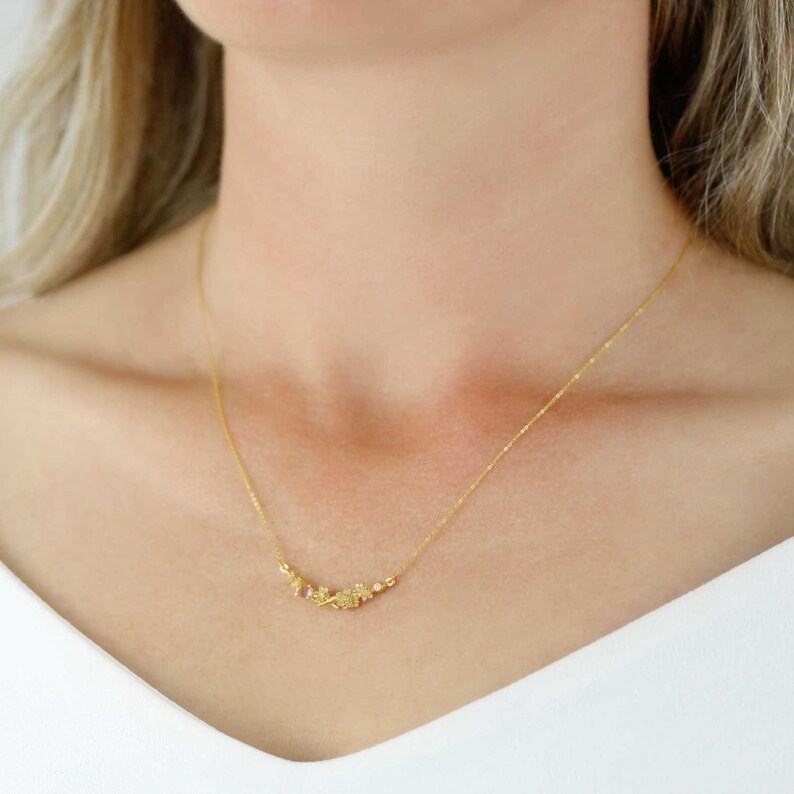 Cherry Blossom Necklace Pink Tourmaline & Diamond Necklace - Etsy