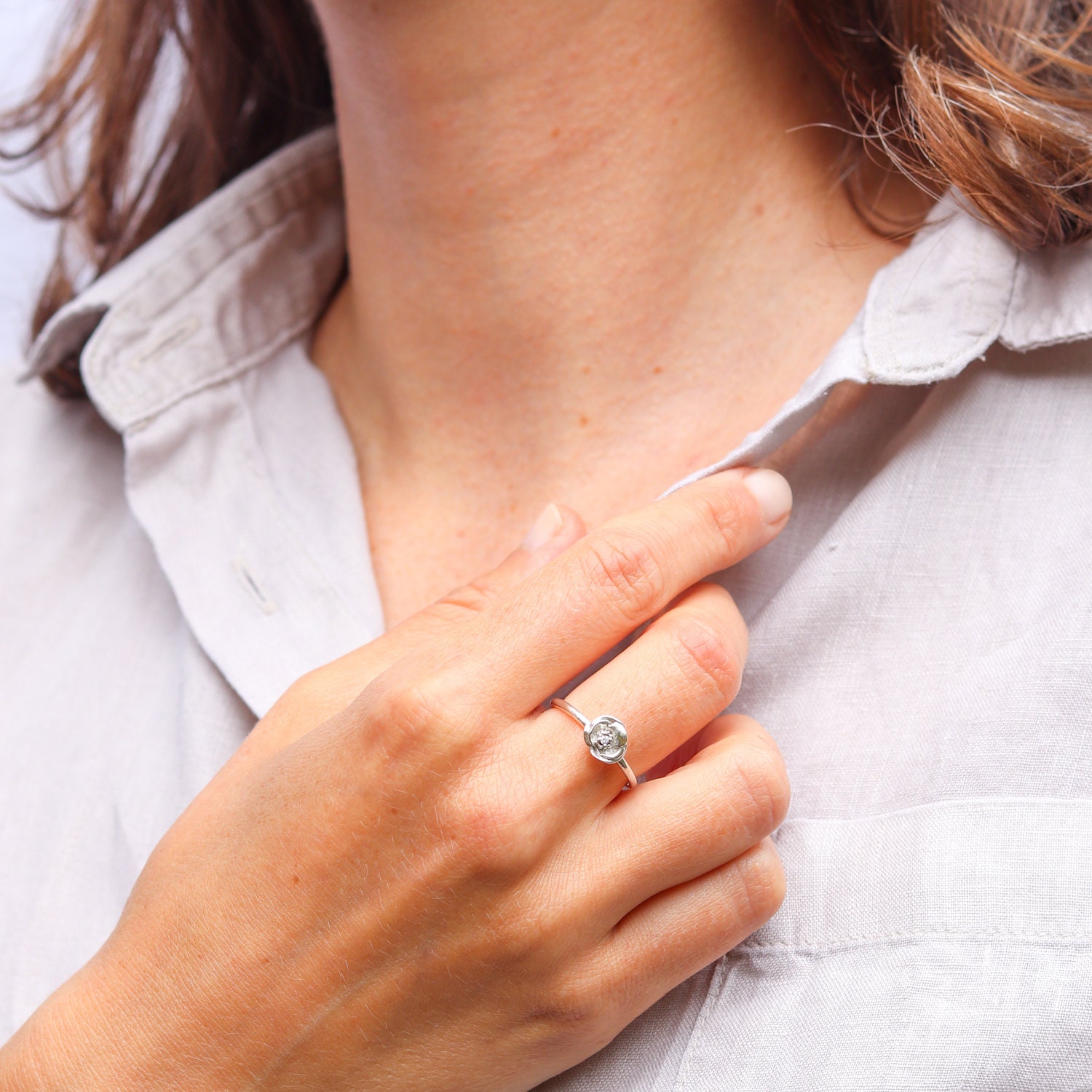 Poppy Diamond Ring – Silver/gold/rose Gold - Poppy Ring, Flower Ring ...