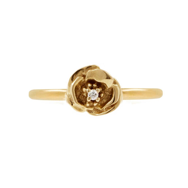 Poppy Diamond Ring – Silver/gold/rose Gold - Poppy Ring, Flower Ring ...