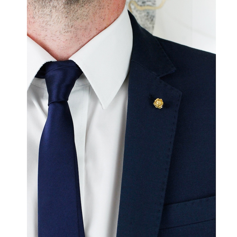 Rose Lapel Pin Gold/silver/rose Gold Rose Tie Pin Flower | Etsy