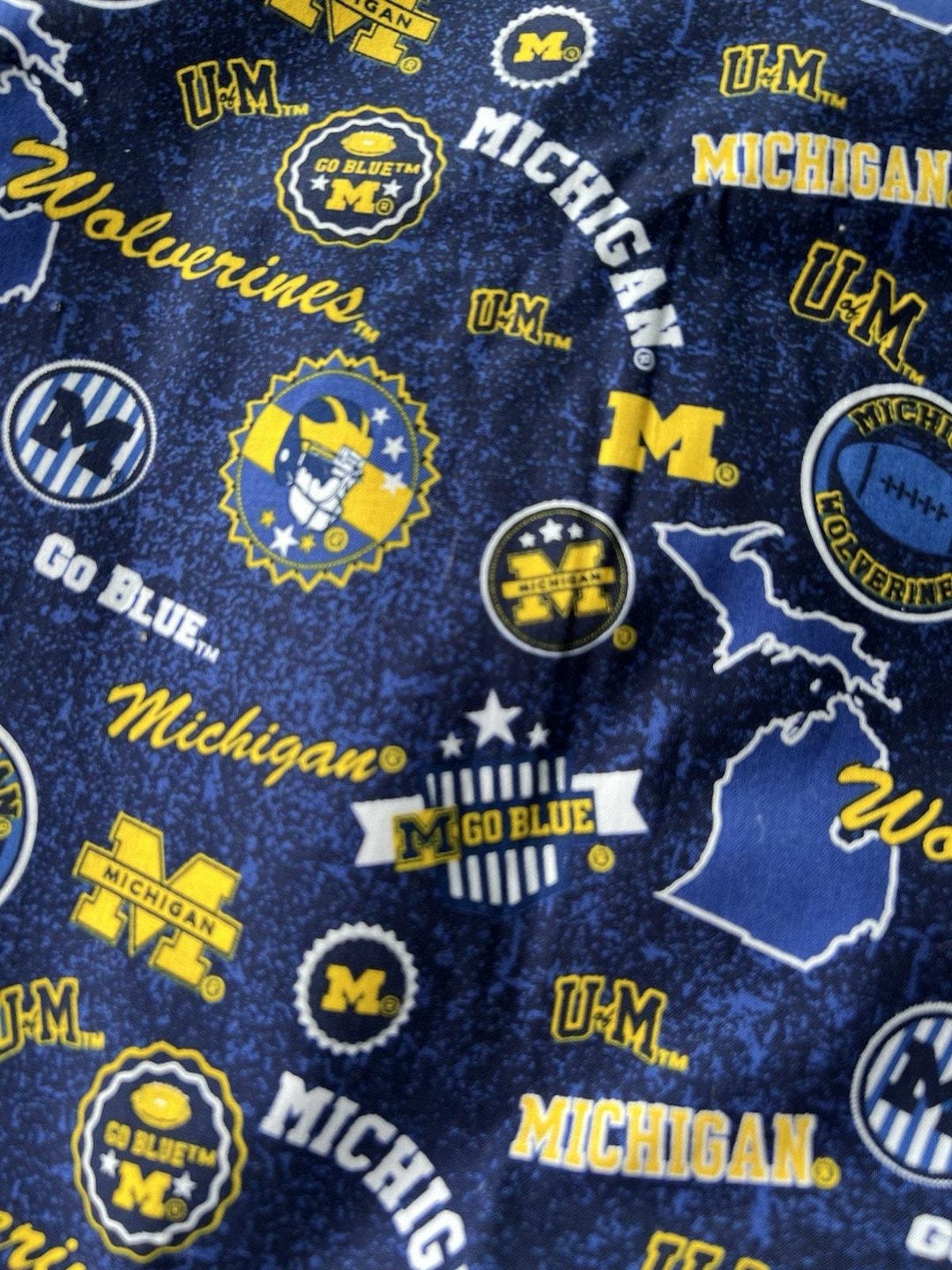 University of Michigan Wolverines Cotton Fabric 4.5 Yards Sykel 1208 ...
