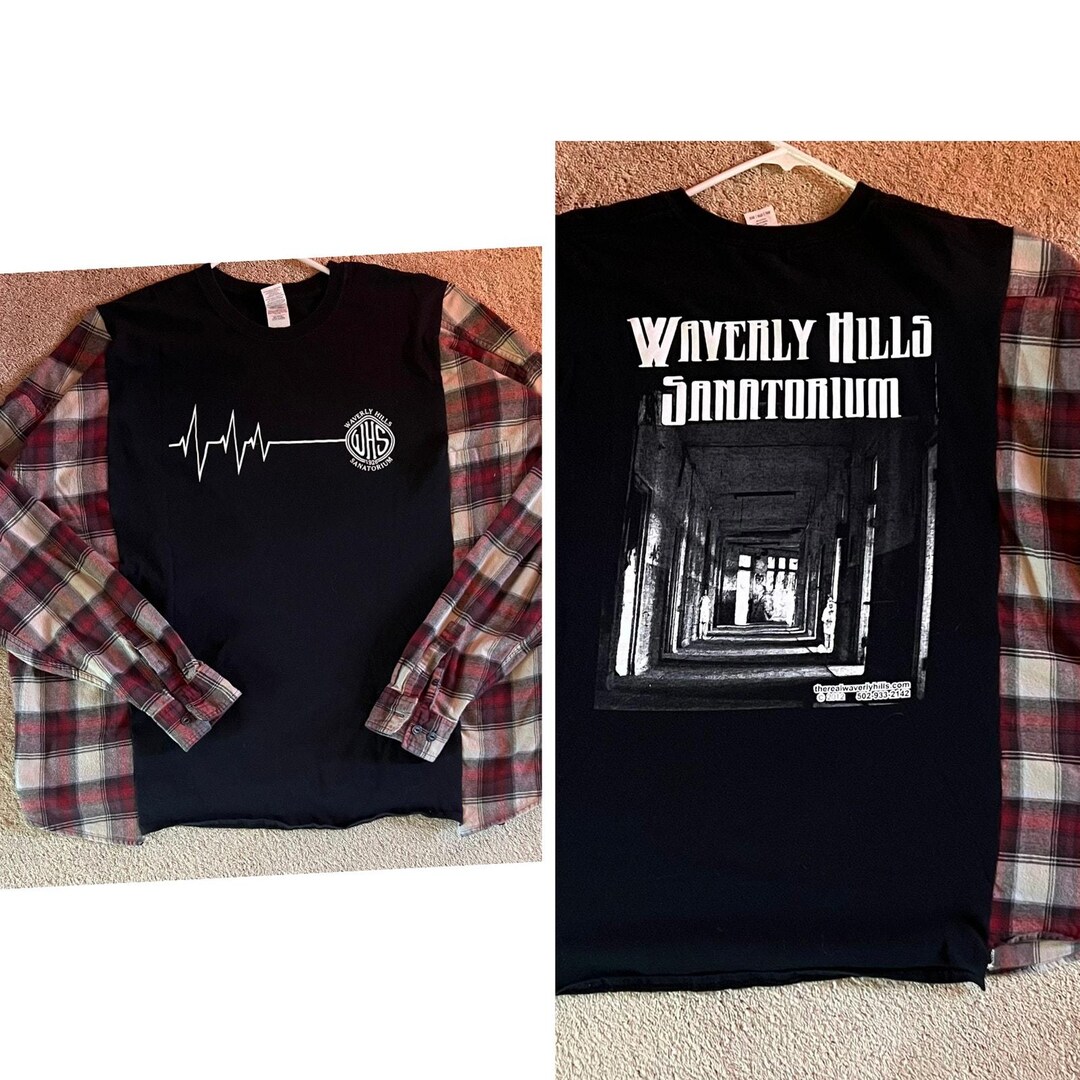 Waverly Hills Sanatorium Shirt, Upcycled Flannel and Tee, Paranormal ...