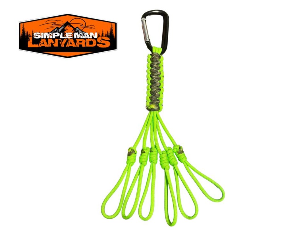 Paracord Small Game Tote Carrier Strap Ground War Camo & Neon Green - Etsy