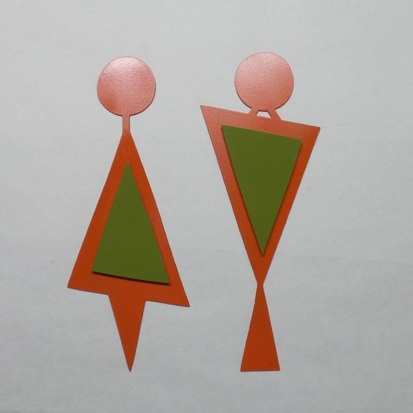 Mid Century Modern Restroom Sign - Etsy