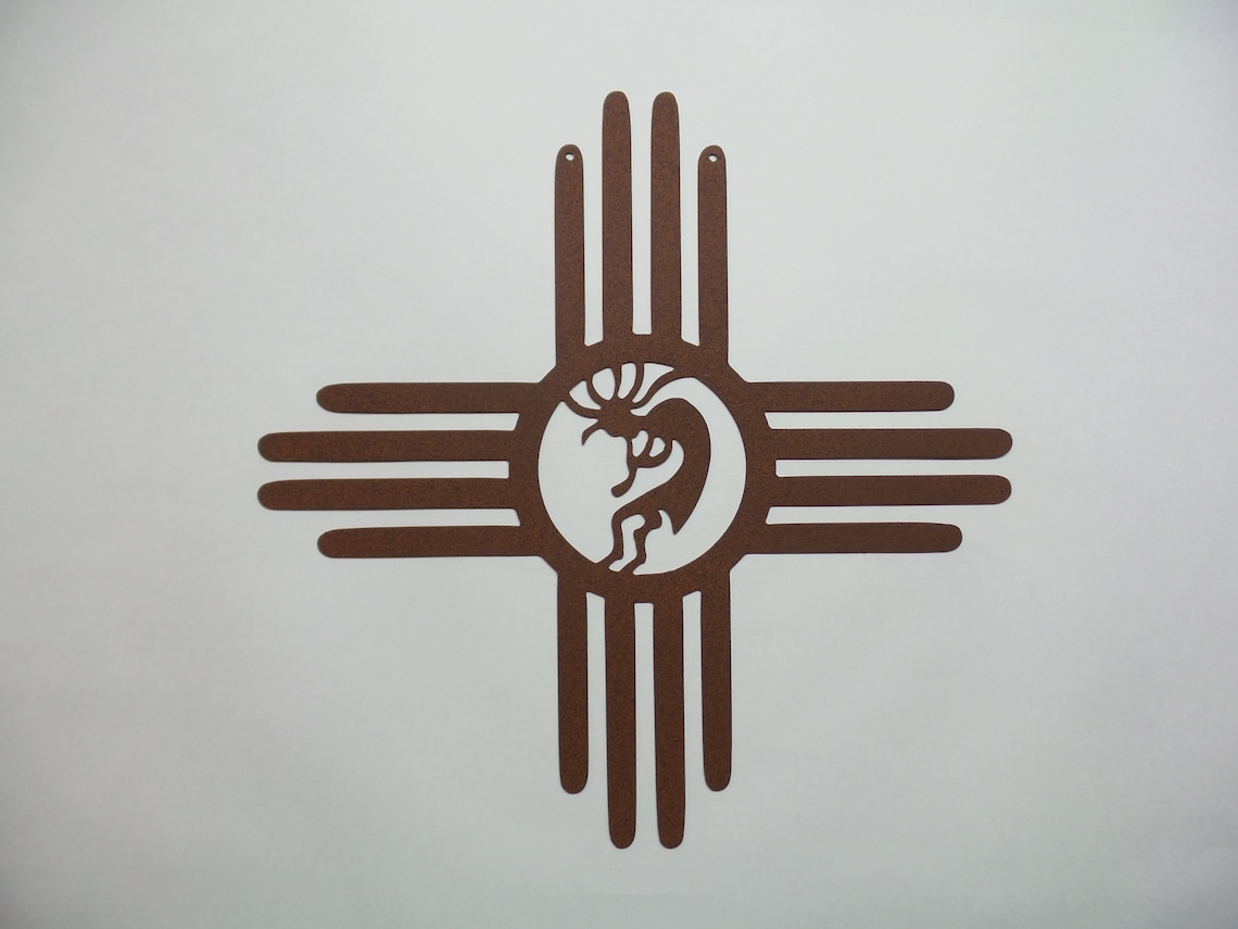 New Mexico Zia Sun Symbol Zia Sun with Kokopelli Metal | Etsy