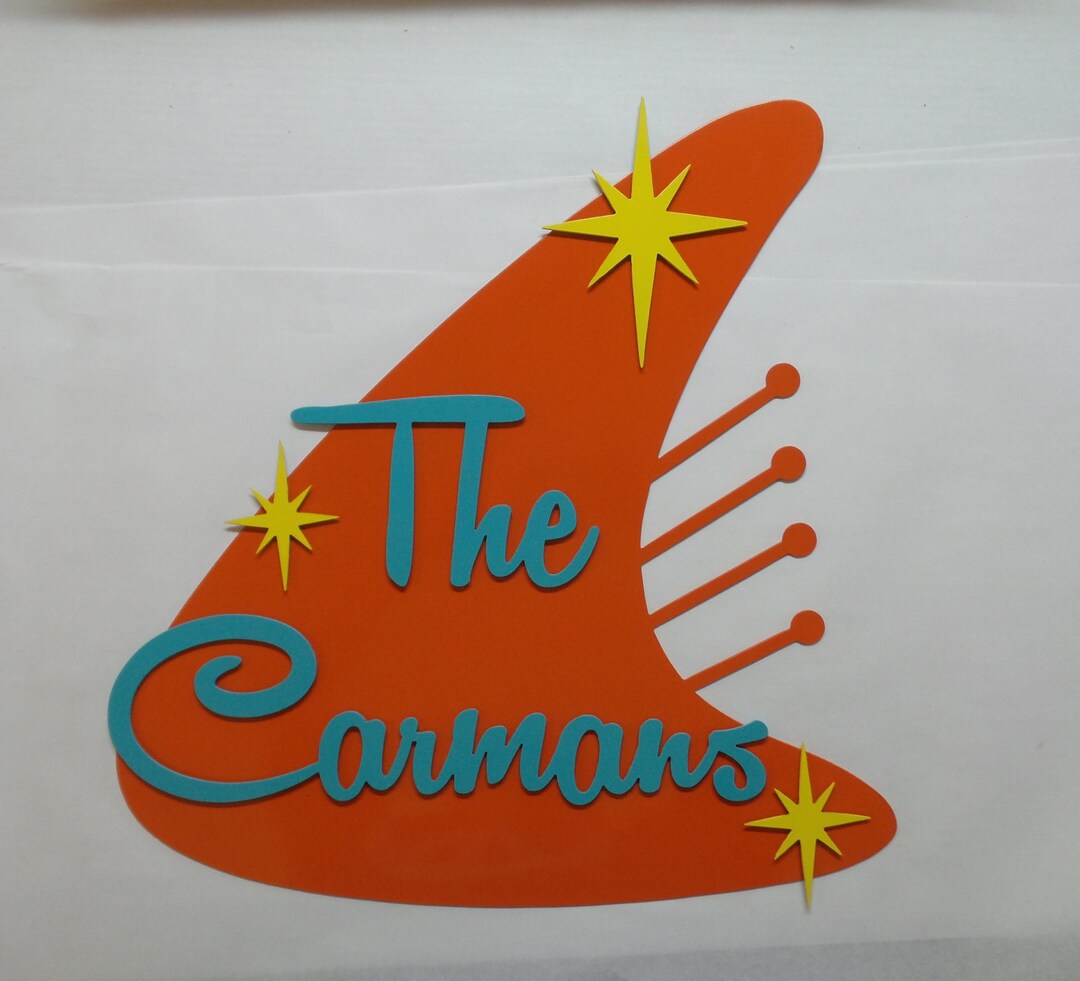 Boomerang Sign Mid Century Modern Mcm Retro 3D Metal - Etsy