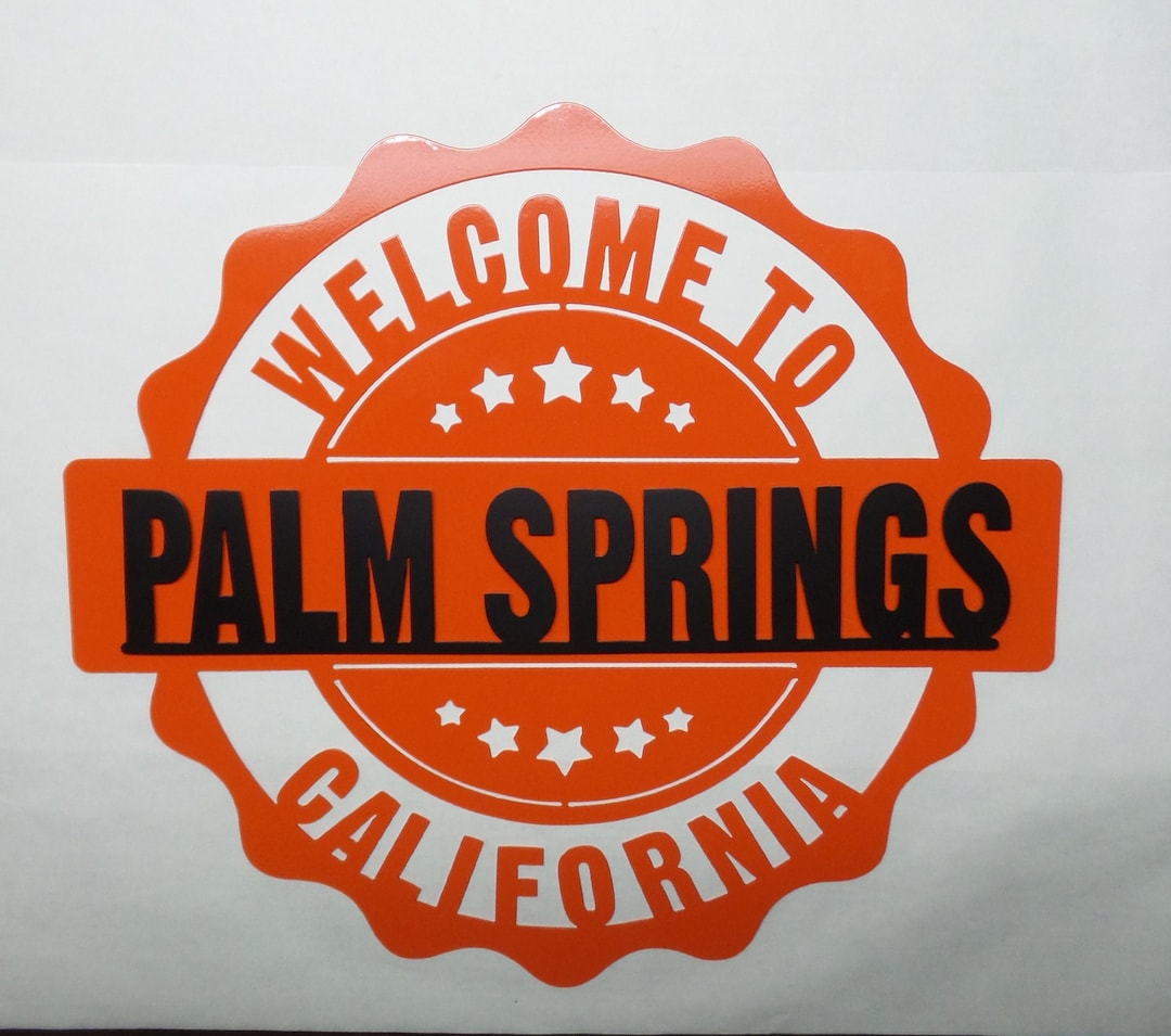 Welcome to Palm Springs Sign - Metal Sign - Wall Art - Mid Century ...