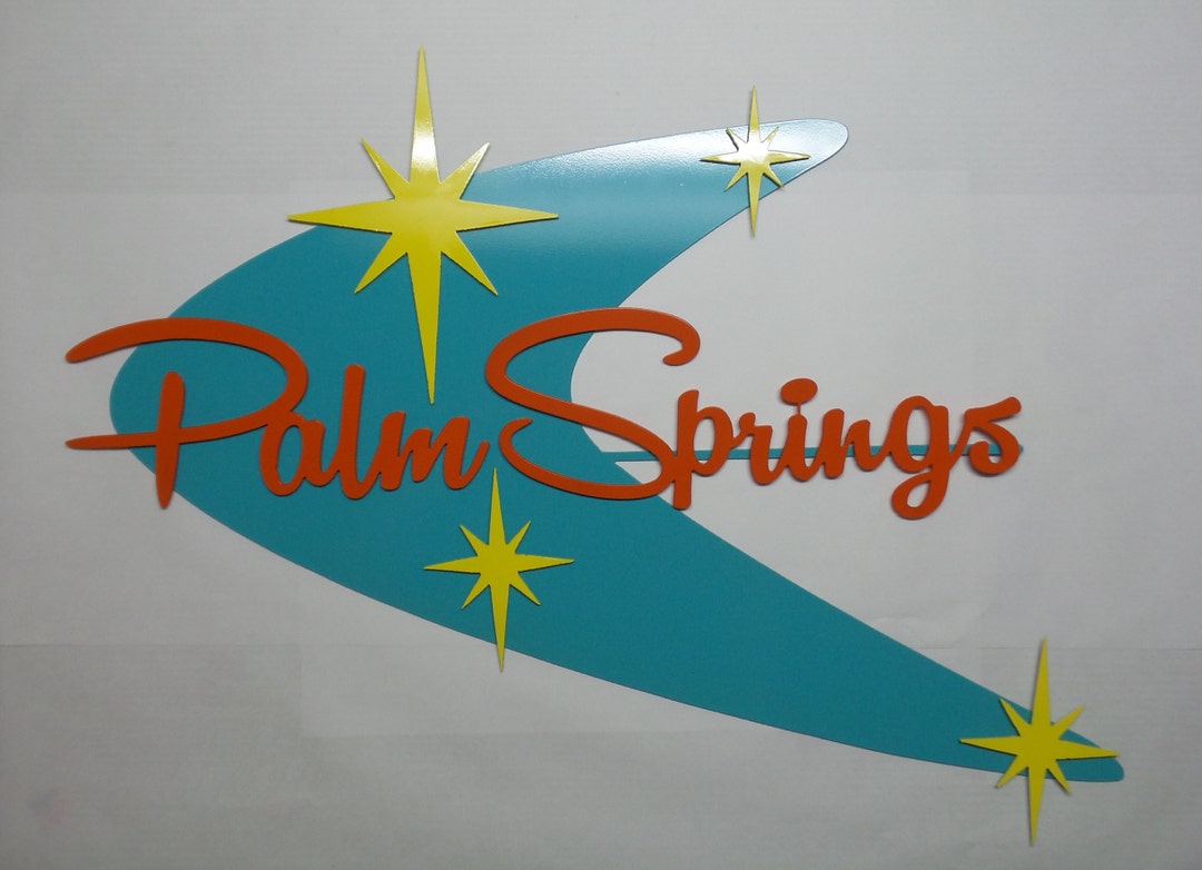 Palm Springs Boomerang Metal Sign – Mid Century Modern Decor P134 - Etsy