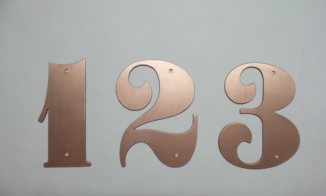 Copper Numbers - Real Copper Numbers - 5,6 or 8 Inch Address Numbers ...