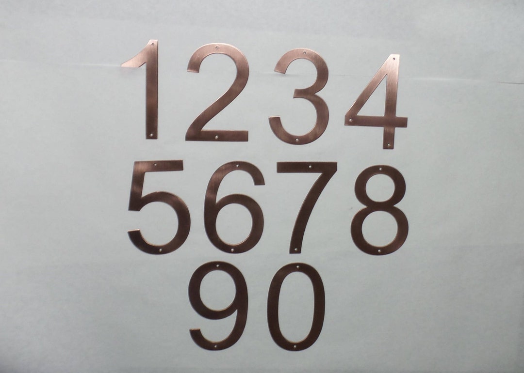 Copper Modern Numbers - Pure Copper Numbers - Solid Copper Numbers ...