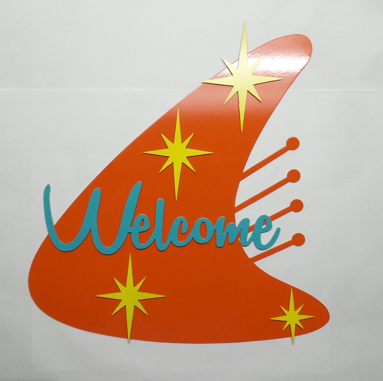 Boomerang Sign- Mid Century Modern - Mcm - Retro - 3D Metal Art -powder ...
