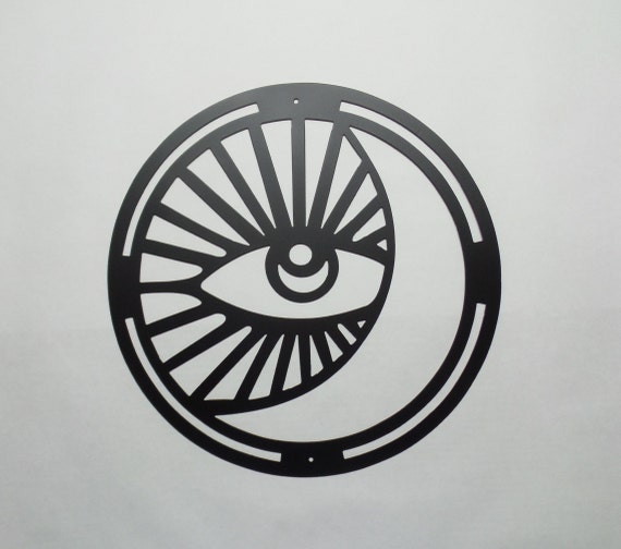 Mystic Eye Sun Moon all Seeing Eye Metal Wall Art Metal Art | Etsy