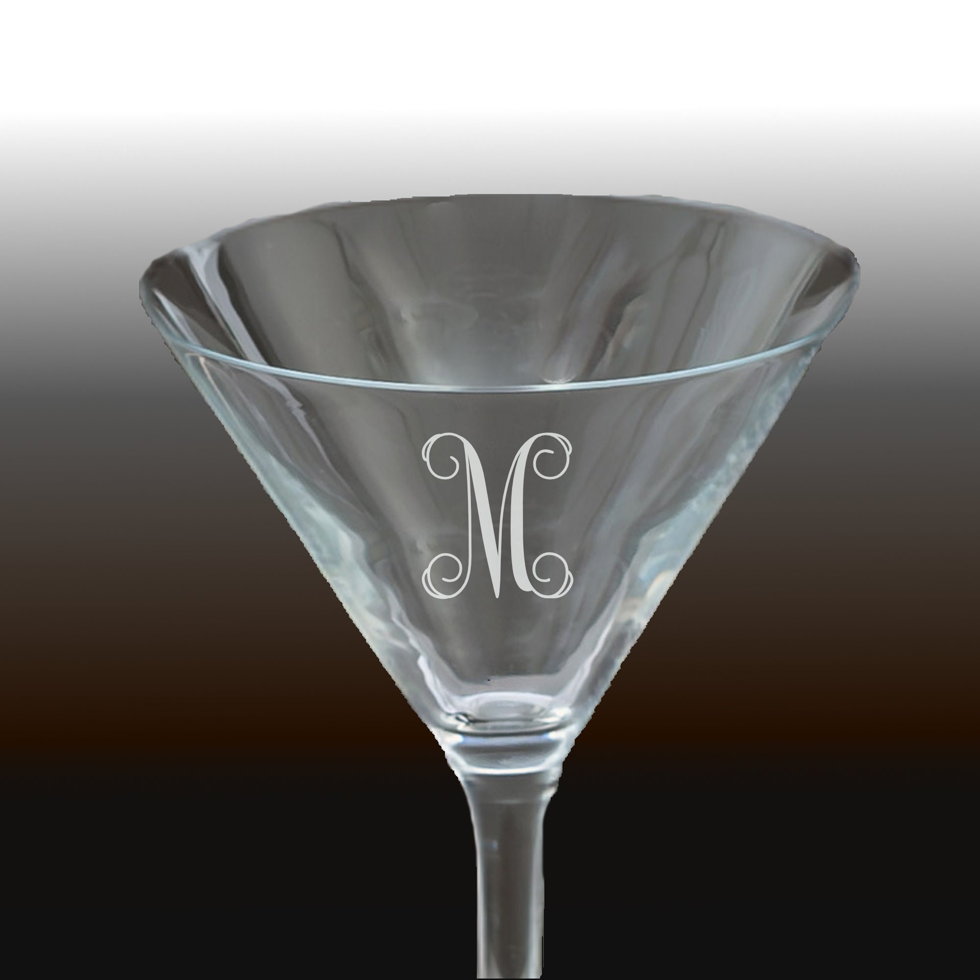 Monogrammed Martini Glasses, Set of 4, Personalized Martini Set ...