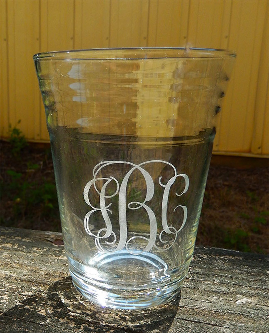 Monogrammed Clear Glass Cup, Personalized Cup, Barware, Beer Glass ...