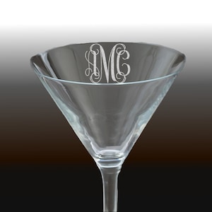 Monogrammed Martini Glasses, Set of 4, Personalized Martini Set ...