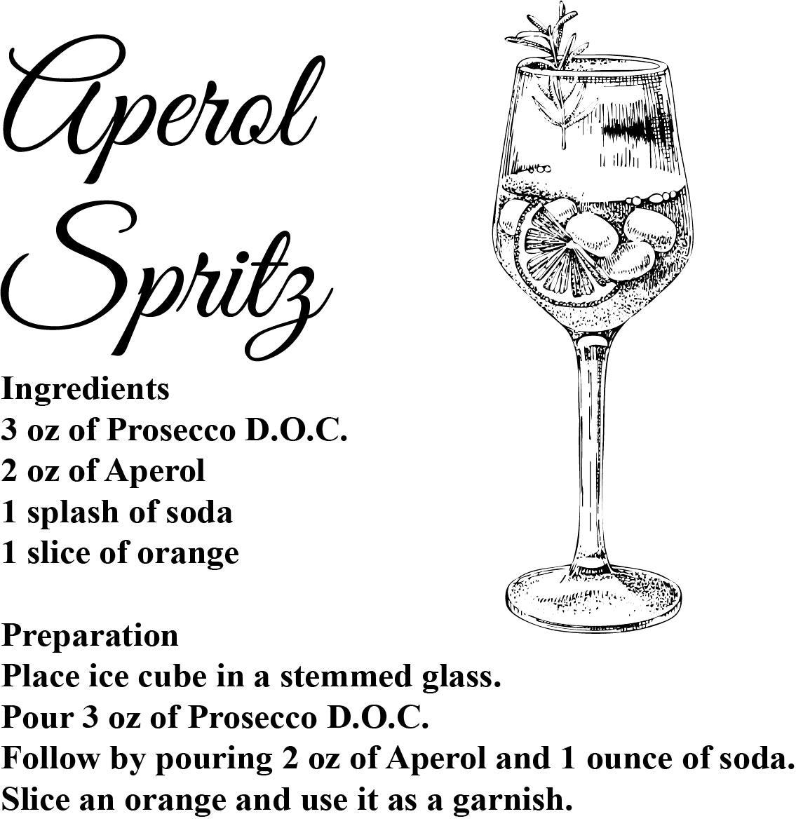 Aperol Spritz Hand-cut Artistry Crystal Glass, Hand Engraved, Lead Free ...