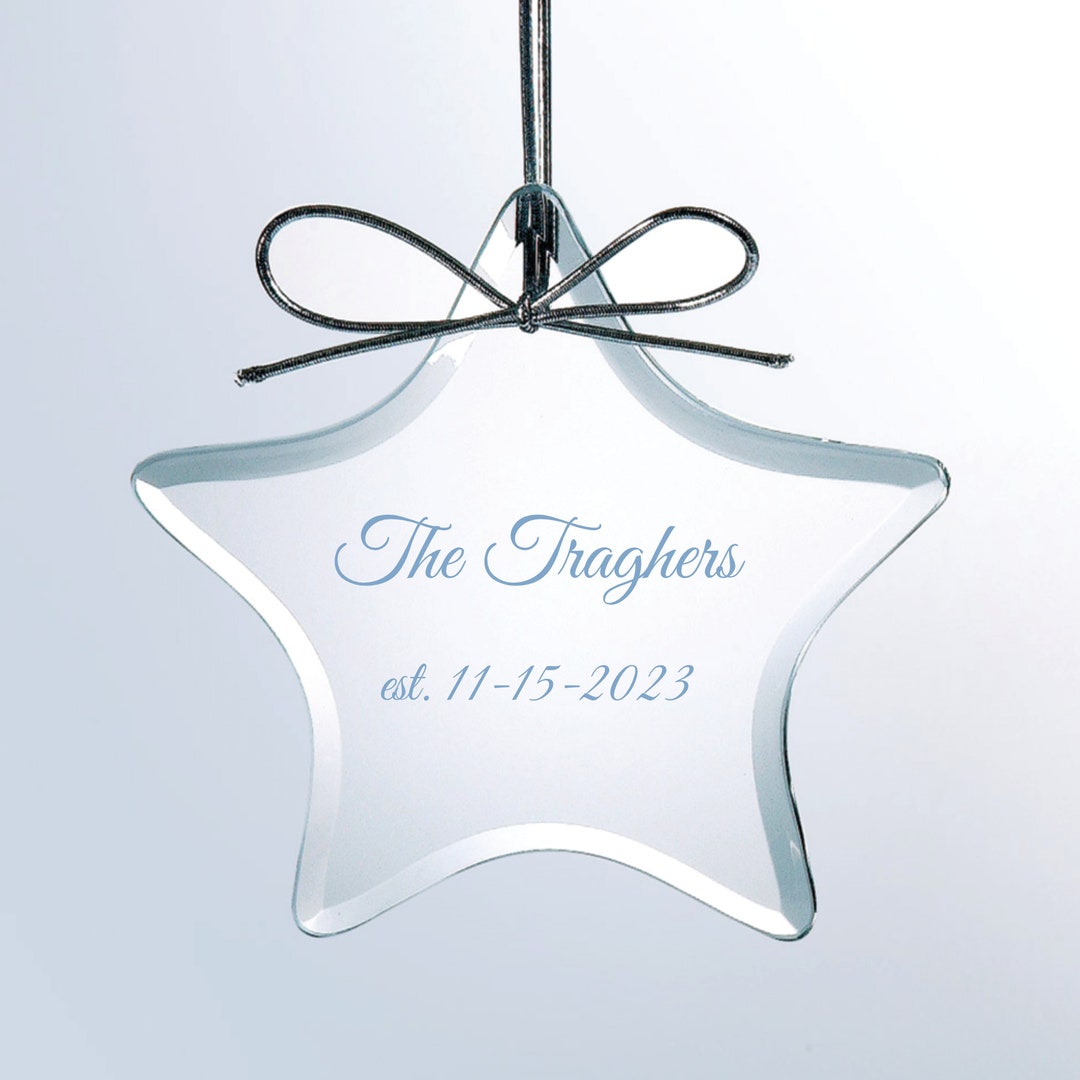 Personalized Flat Star Ornament, Monogrammed Ornament, Christmas Star ...