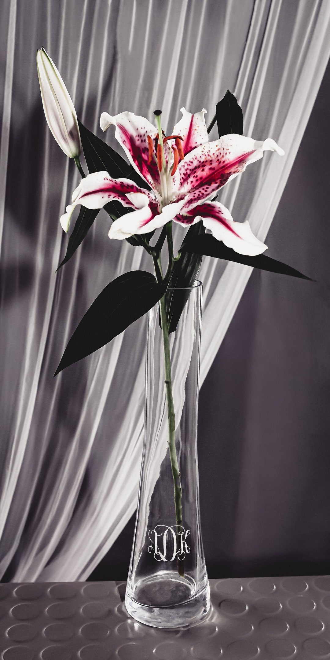 Monogrammed Glass Bud Vase, Personalized Bridesmaid Gift, Engraved Vase ...