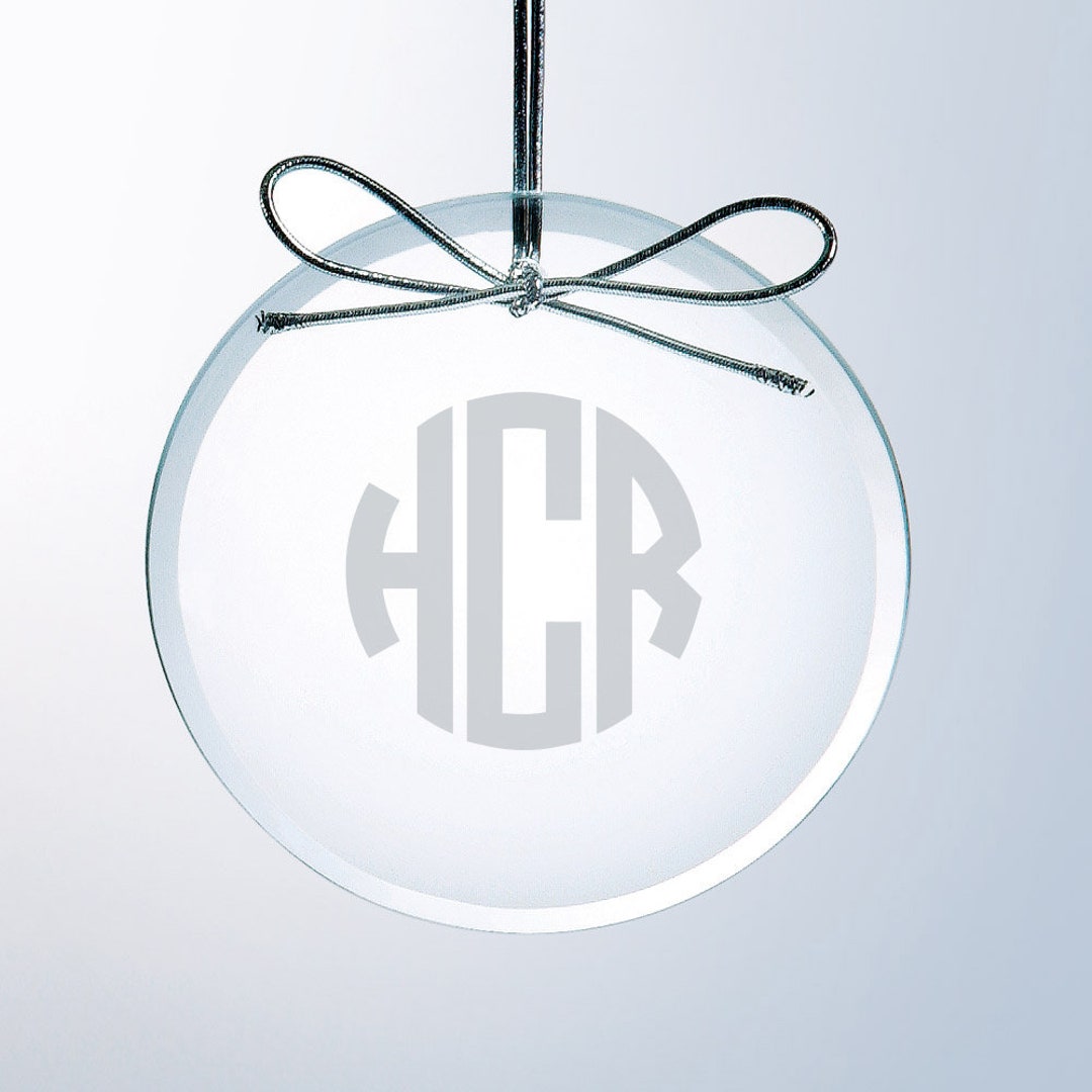 Personalized Flat Circle Ornament, Monogrammed Ornament, Custom Holiday ...