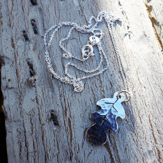 Collier feuille de chêne collier feuille de chêne argenté - Etsy France