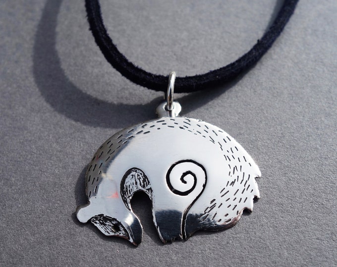 Badger Necklace Silver Badger Sleeping Badger Pendant - Etsy