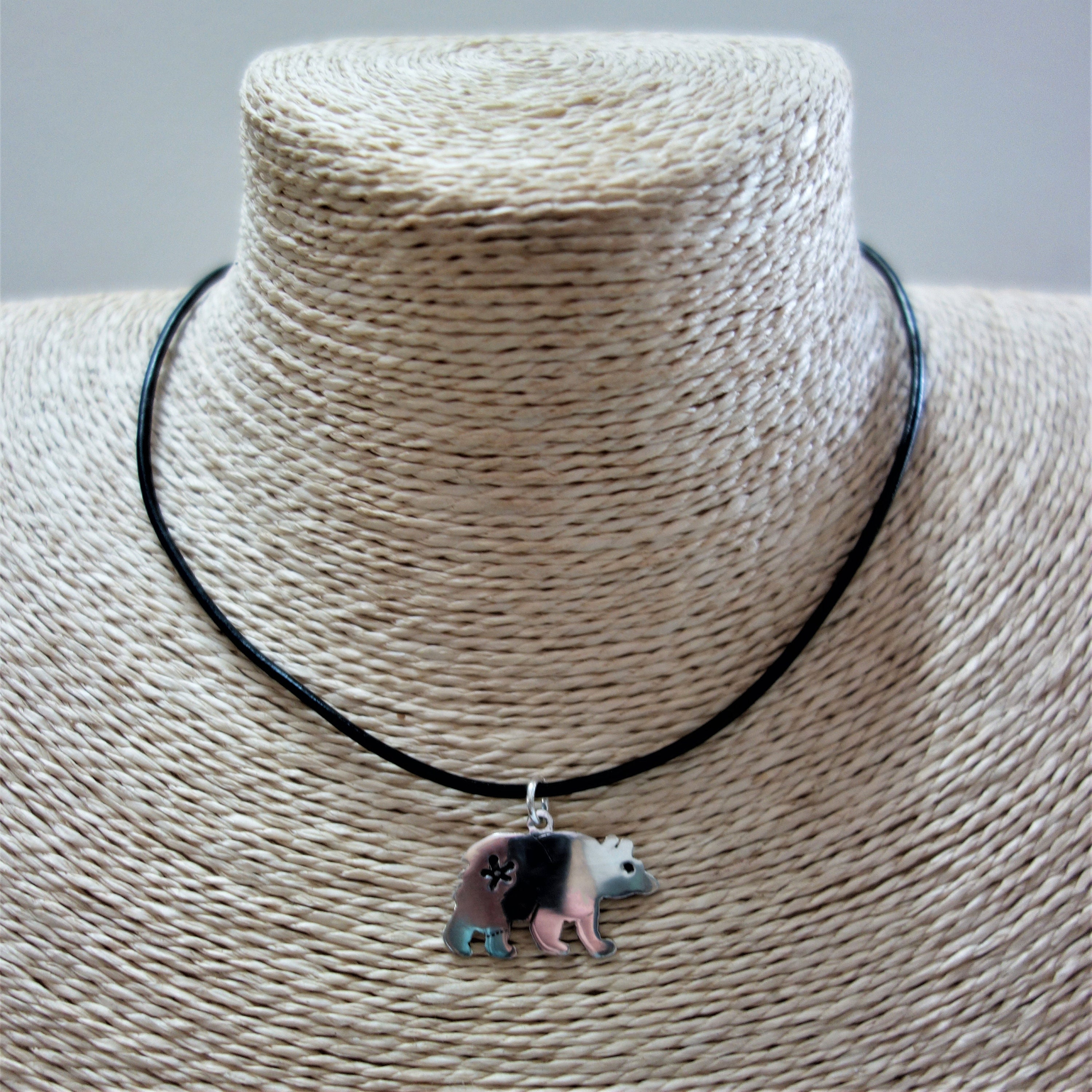 Bear Pendant, Silver Bear Necklace, Silver Bear Pendant - Etsy UK