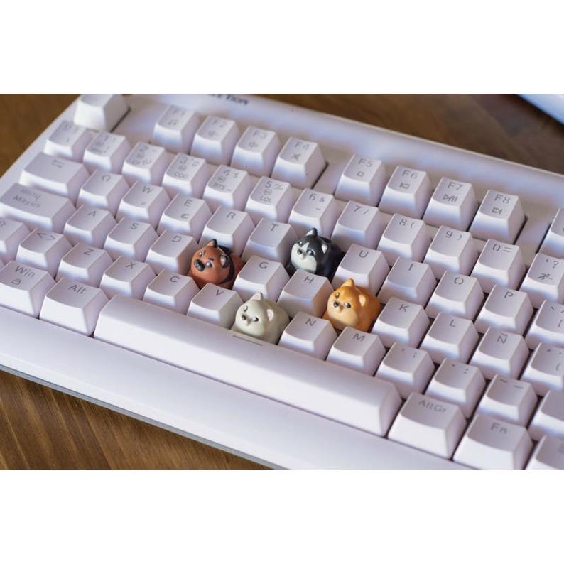 Handcrafted Resin Dog Keycap Set for Mechanical Keyboards - Cute Custom ...