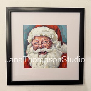 Santa Painting. Cheery, Red and White Portrait. Acrylic, 8”x8 ...