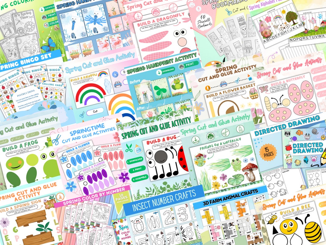 Kids MEGA Spring Craft Bundle, Digital Download Printables, Over 160 ...