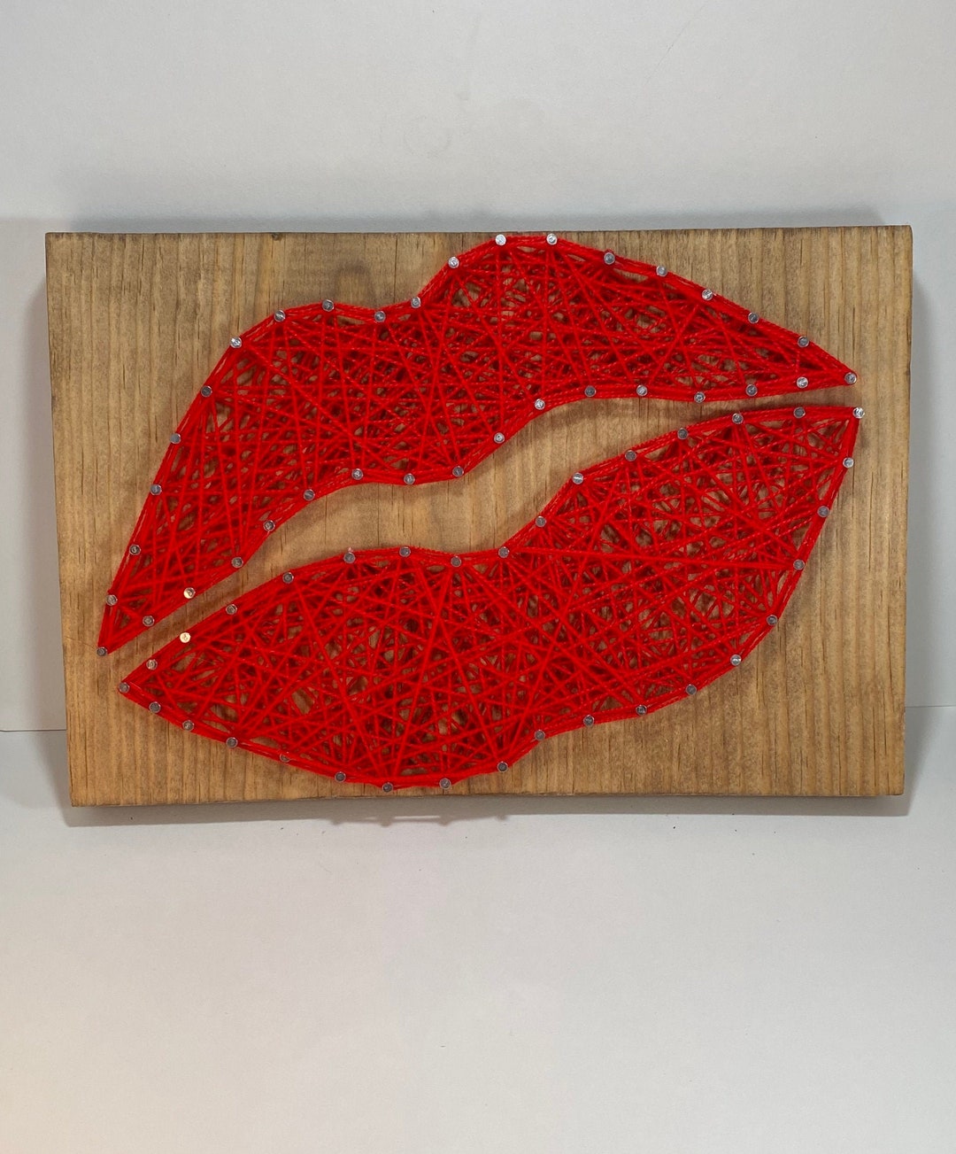 Red Lips String Art, Nail and String Art, Wall Decor, Unique Gifts - Etsy