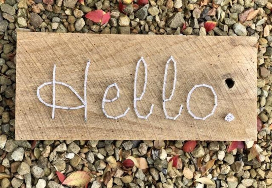 Hello String Art on Reclaimed Barn Wood - Etsy