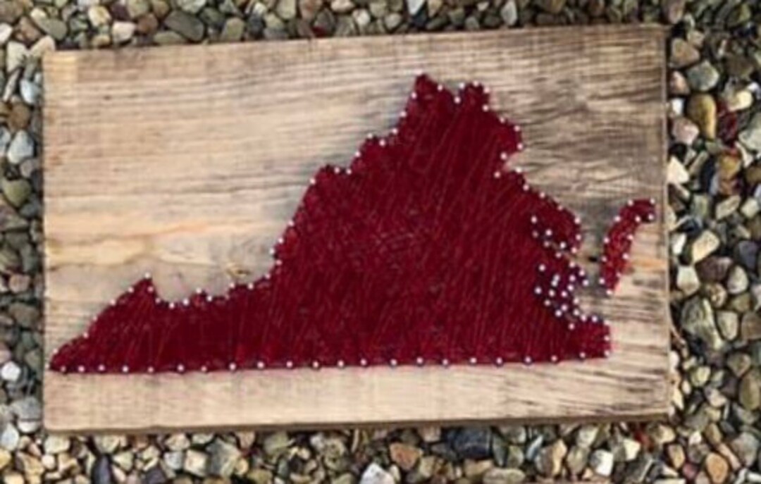 Virginia String Art, Nail and String Art, Wall Decor, Unique Gifts - Etsy