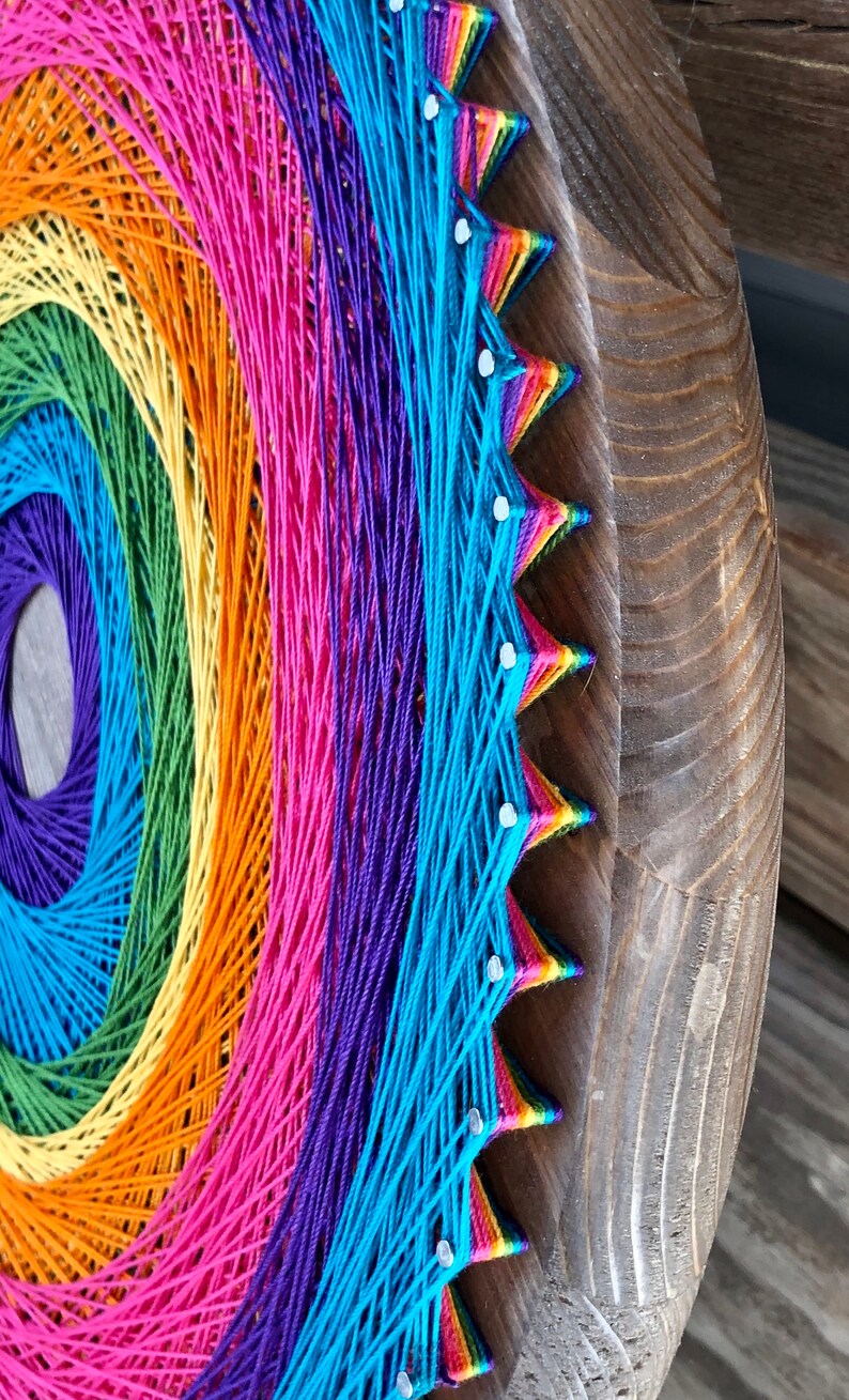 Rainbow Spirograph String Art | Etsy