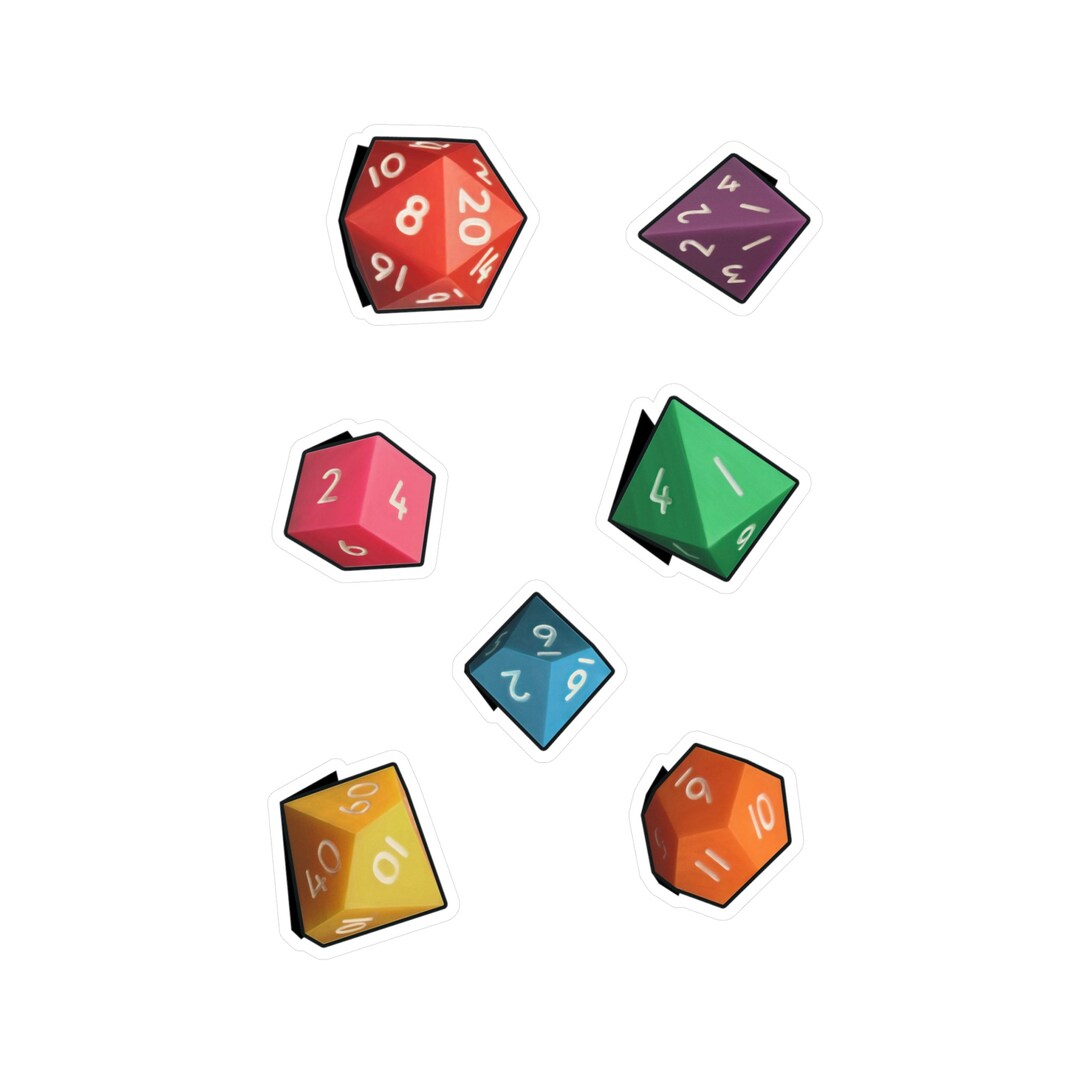 Color Dice Kiss-cut Vinyl Sticker - Etsy