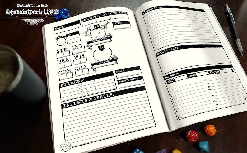 Character Journal for Shadowdark RPG A Notebook for Campaigns ...