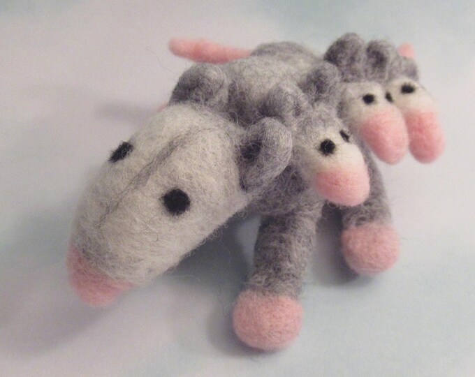 Mini Possum Family, Mama With Babies, Handmade Wildlife - Etsy
