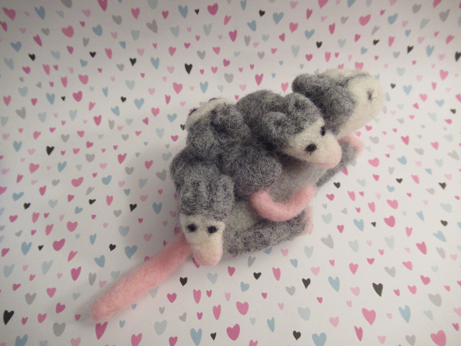 Mini Possum Family Possum With Babies Handmade Wildlife - Etsy