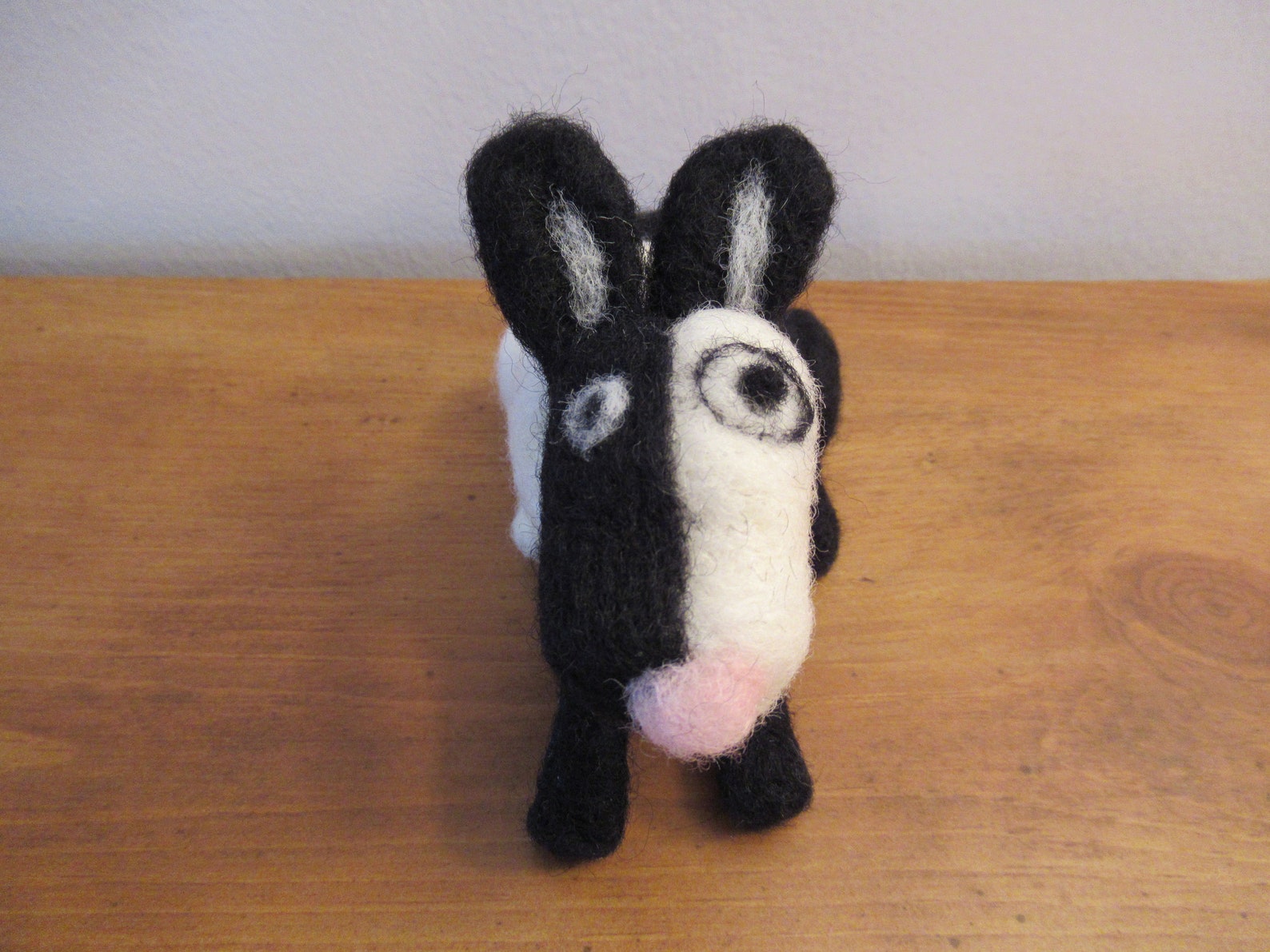 Felted Rabbit Harlequin Bunny Handmade Animal - Etsy