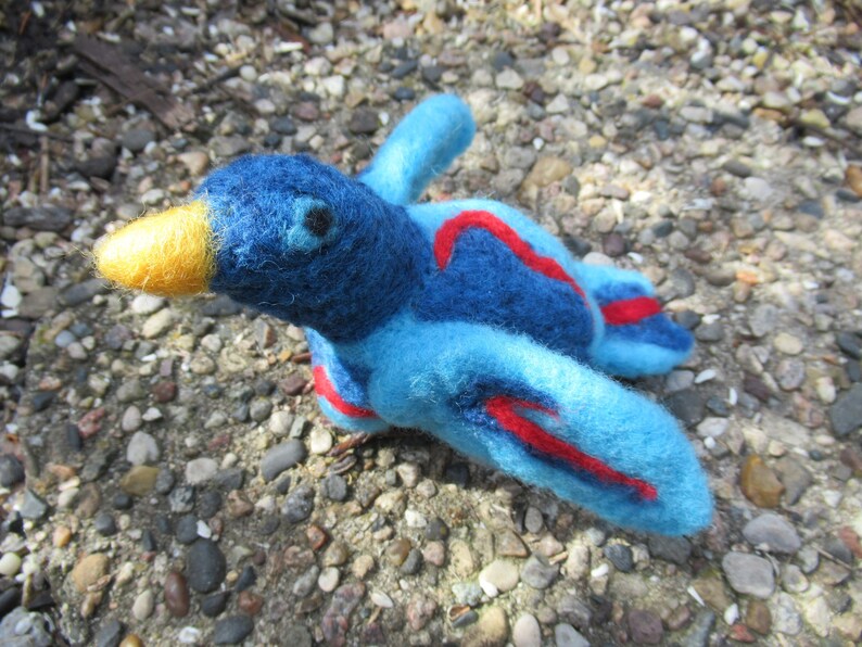 Blue Bird Felted Bird Made by Hand Unique Gift - Etsy
