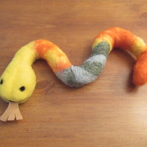 Orange Snake, Felted Snake, Colorful Reptile - Etsy