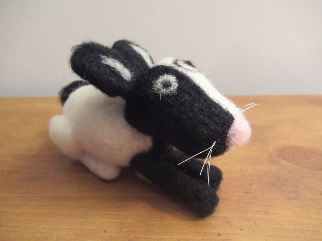 Felted Rabbit, Harlequin Bunny, Handmade Animal - Etsy