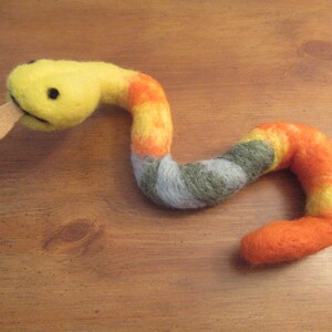 Orange Snake, Felted Snake, Colorful Reptile - Etsy