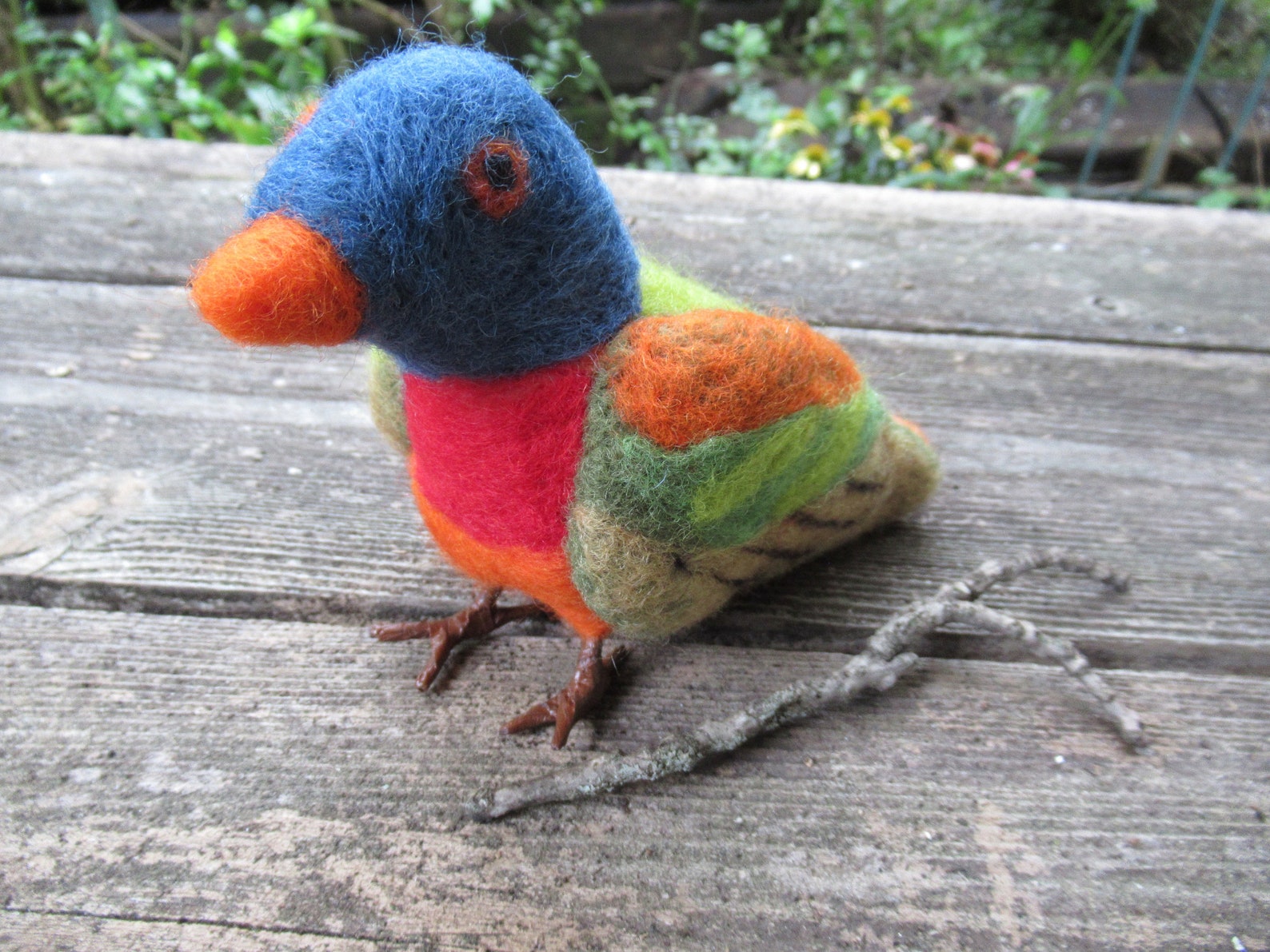 Colorful Bird Felted Bird Bird Lover Gift Wild Bird Figure - Etsy